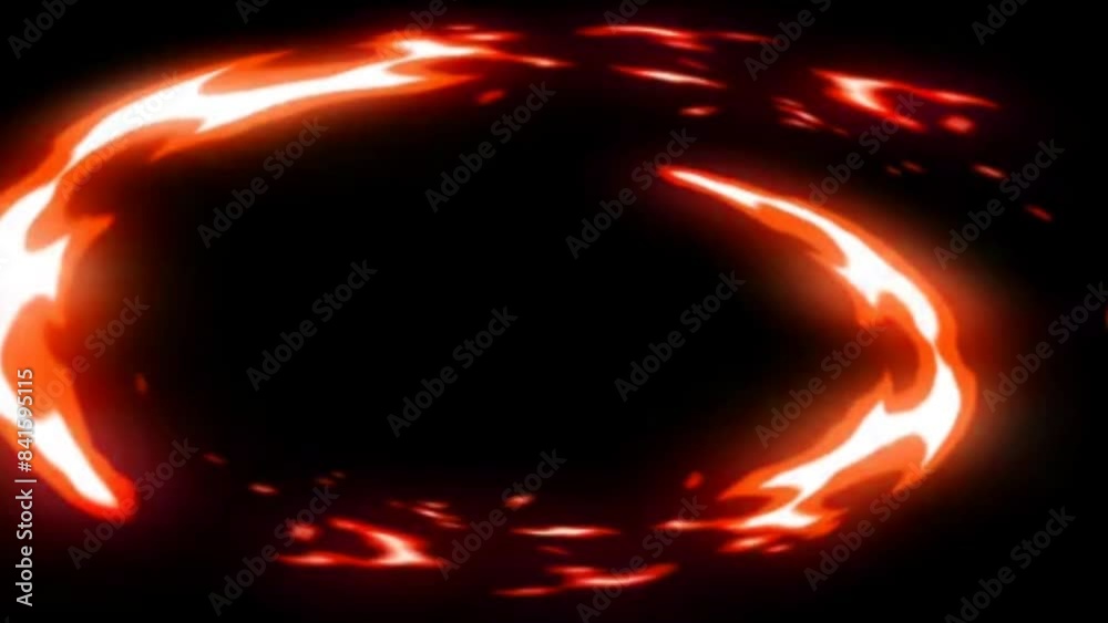Burning fire in circular motion like Black hole in dark overlay video ...