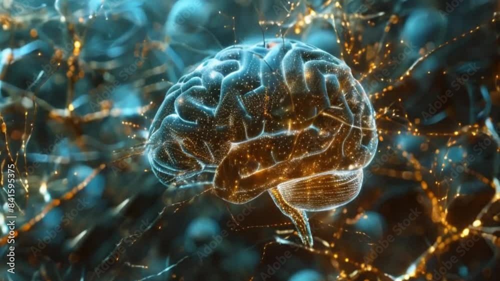 Human brain synapses nervous neurons visualization as digital ...