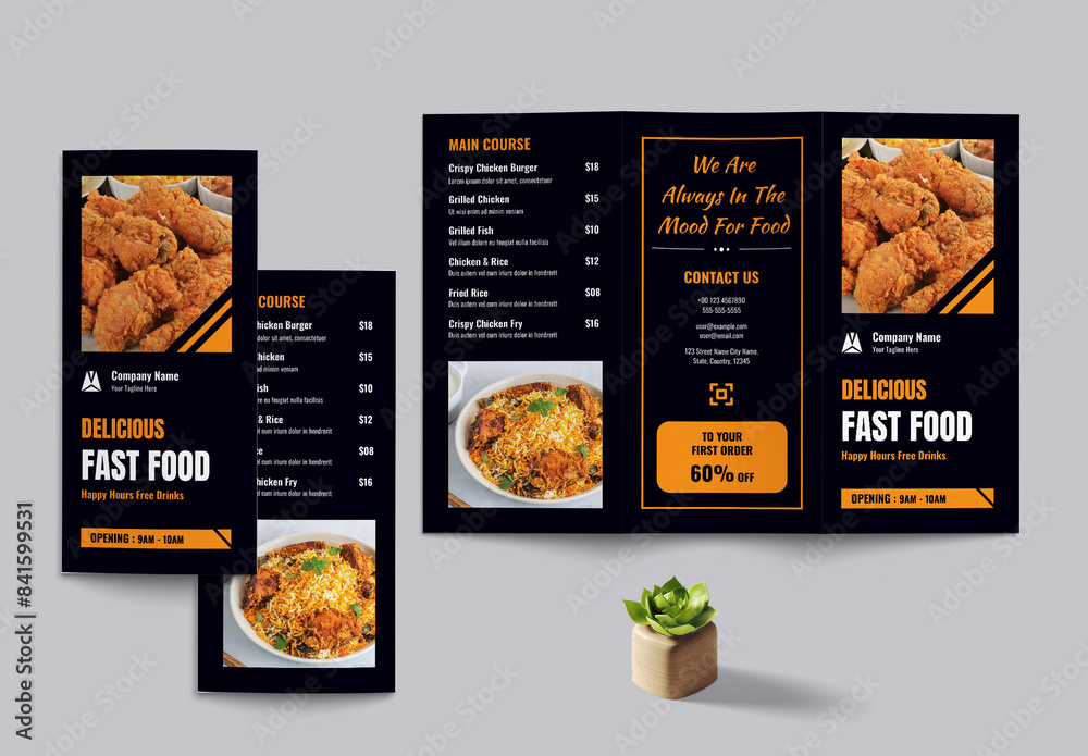 Delicious Fast Food Menu Design Template Stock Template | Adobe Stock