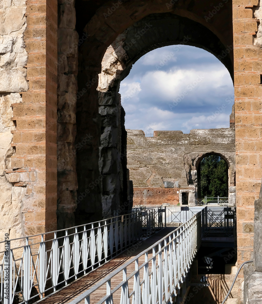 Main entrance of the Campanian Amphitheatre, the walkway that led to ...