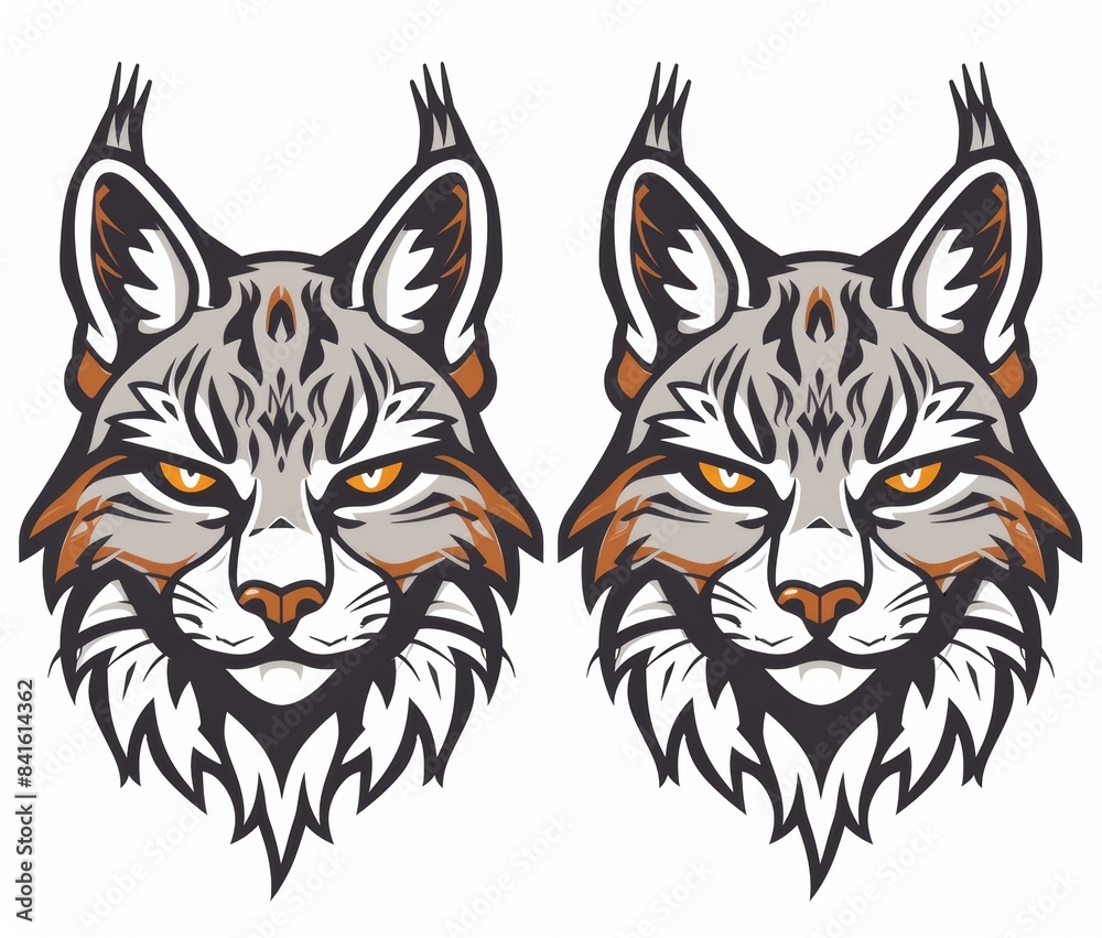 Animated modern cartoon lynx head mascot, wild bobcat. Wildcat lynx ...