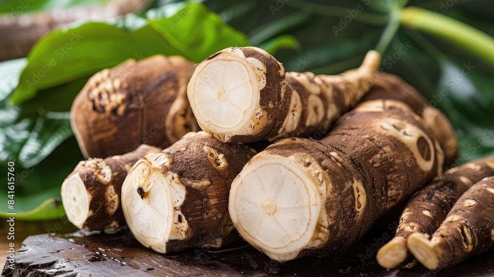 Taro root also known as Colocasia esculenta is a dietary mainstay in ...