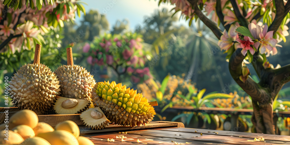Regal Durian Exquisite Outdoor Display of the King of Fruits, Tropical ...