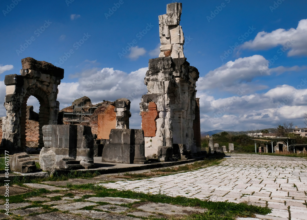 Some architectural details of the imposing Campanian Amphitheater of ...