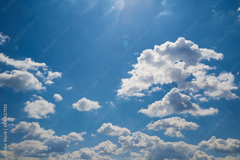 Cloud cluster in blue sky close-up, clouds cluster in the sky Stock ...