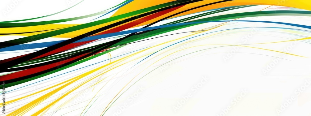 abstract background with Olympic ribbons of blue, black, red, yellow ...