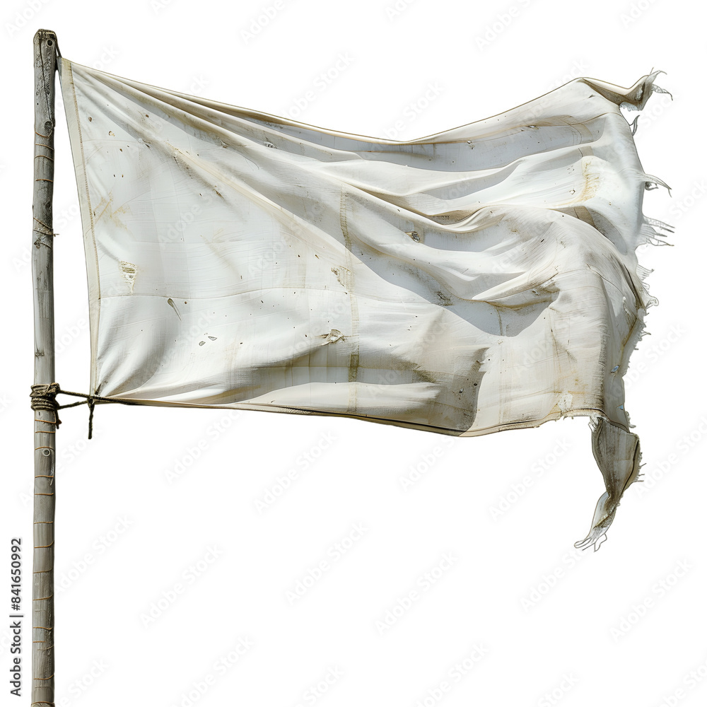 White blank medieval and contemporary empty white flag isolated on a ...