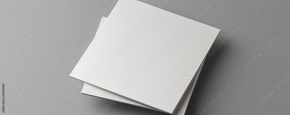 mockup template square papers taken from an isometric angle, photo ...