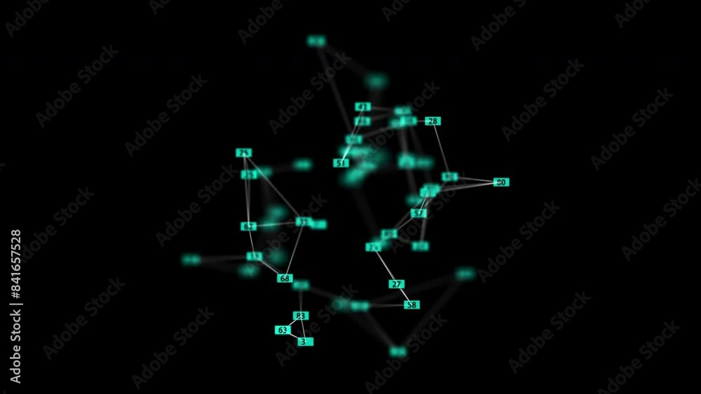 Black plexus with digital counters on a white background. Network or ...