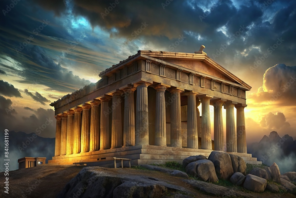 Ancient Parthenon temple in Athens, Greece, isolated for background ...
