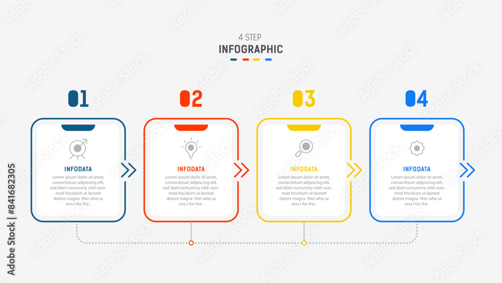 Three Step Infographic label design Vector template with line icons ...