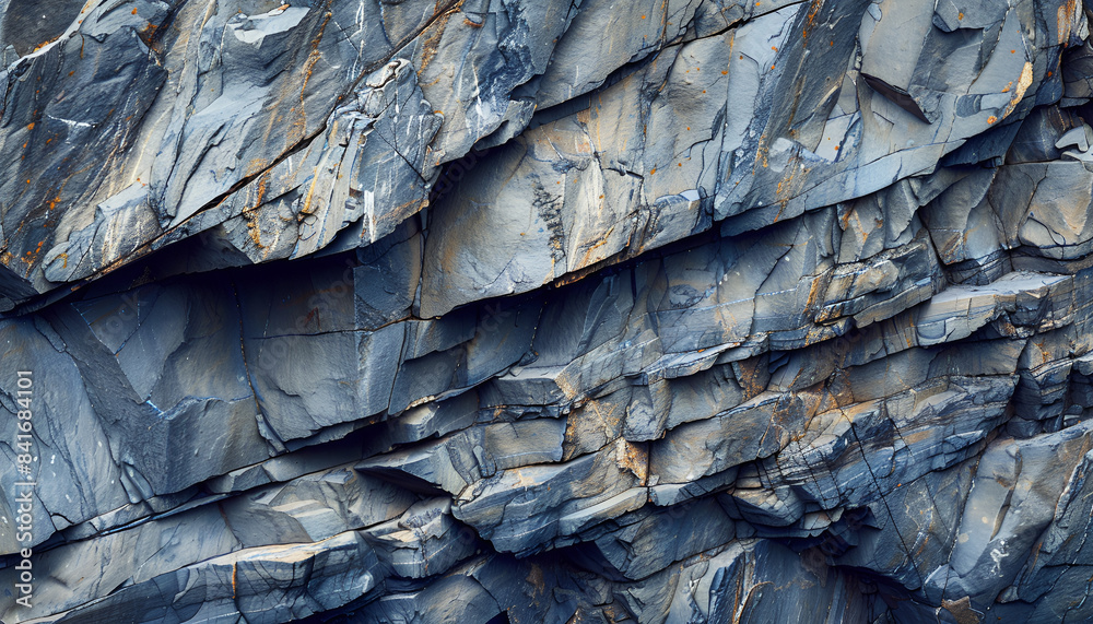 Texture, background layers and cracks in sedimentary rock on cliff face ...