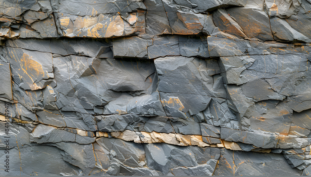 Texture, background layers and cracks in sedimentary rock on cliff face ...