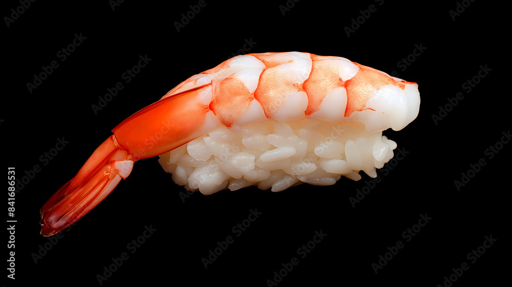 Ebi sushi with tiger shrimp, on a black background. Ebi Nigiri-shrimp ...