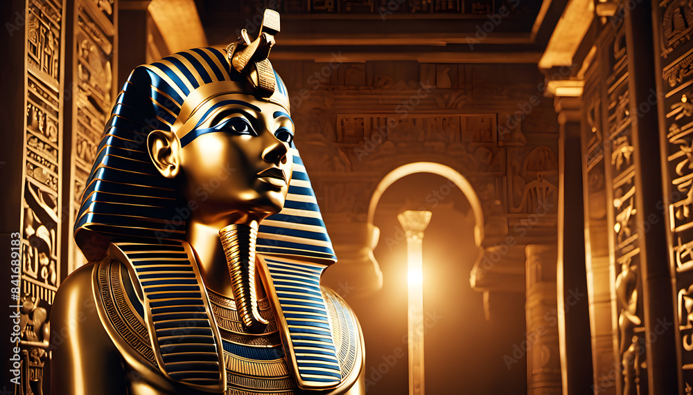 Pharaoh Tutankhamun in ancient Egyptian temple Stock Photo | Adobe Stock