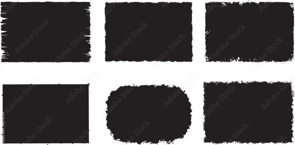 Brush stroke frame black ink stroke set. Collection of brush stroke for ...