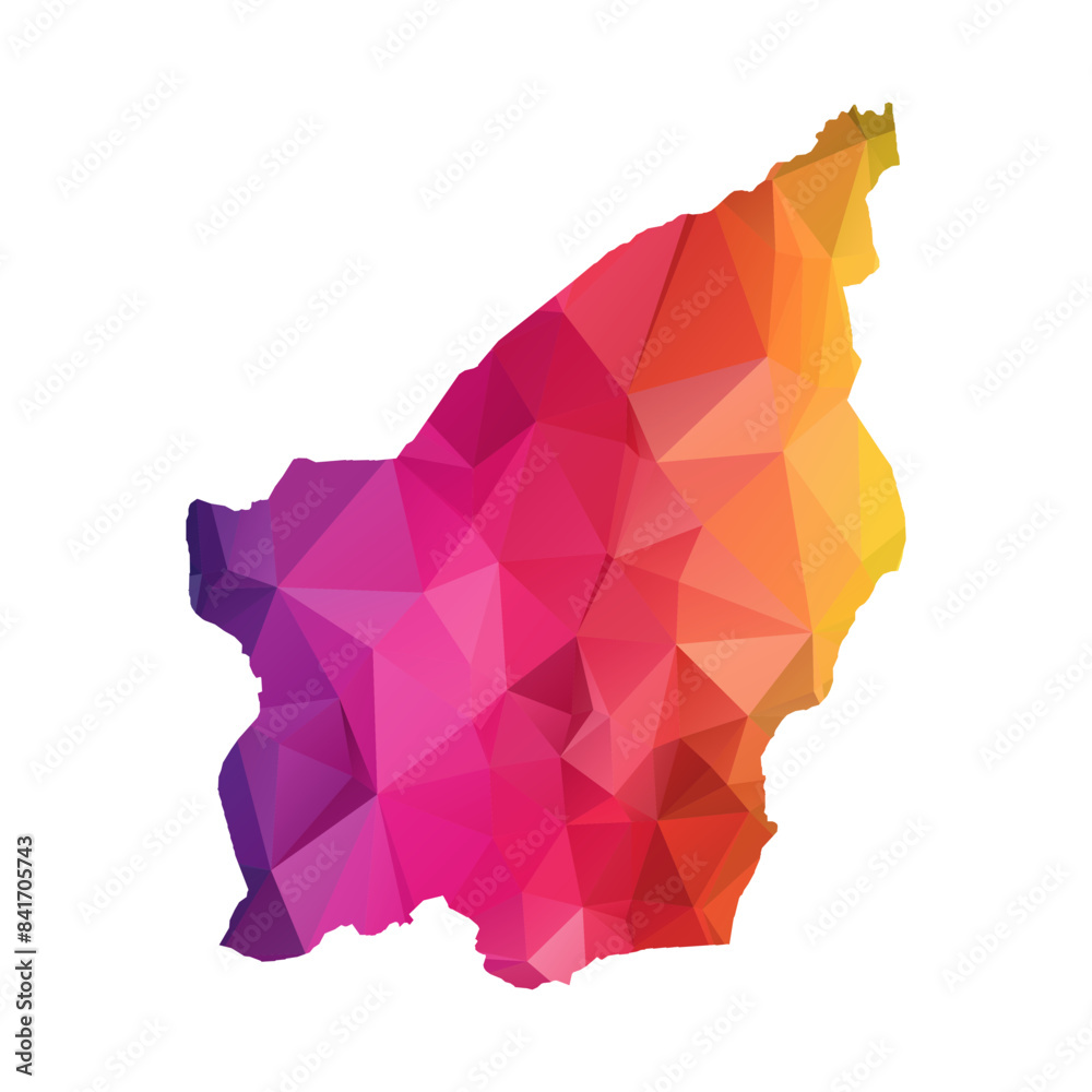 Abstract Polygon Map - Vector illustration Low Poly Color Rainbow San ...