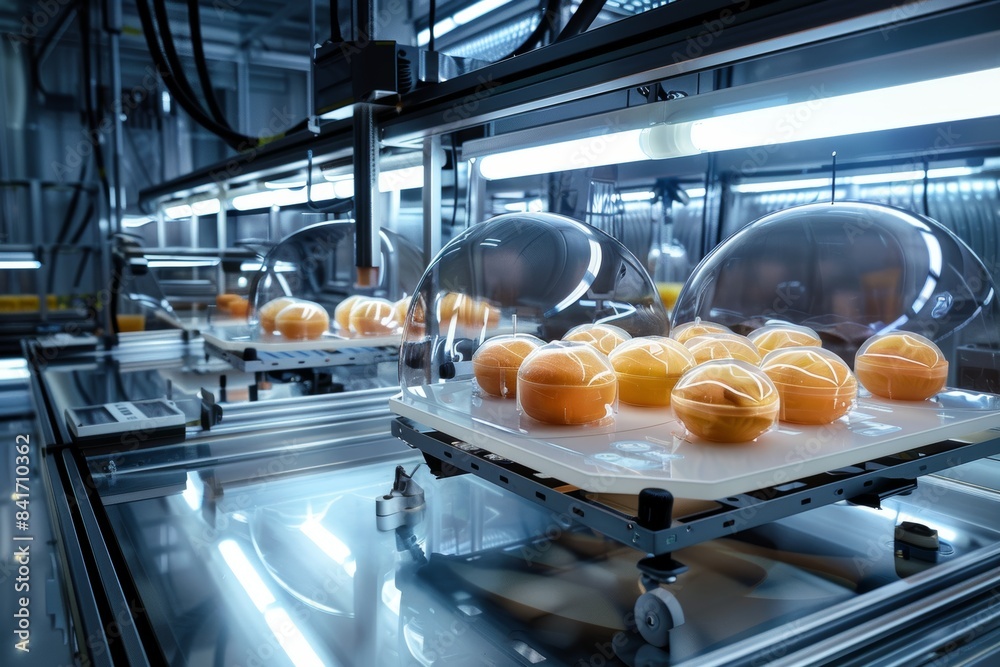 Futuristic Food Production Facility with 3D Printed and Genetically ...