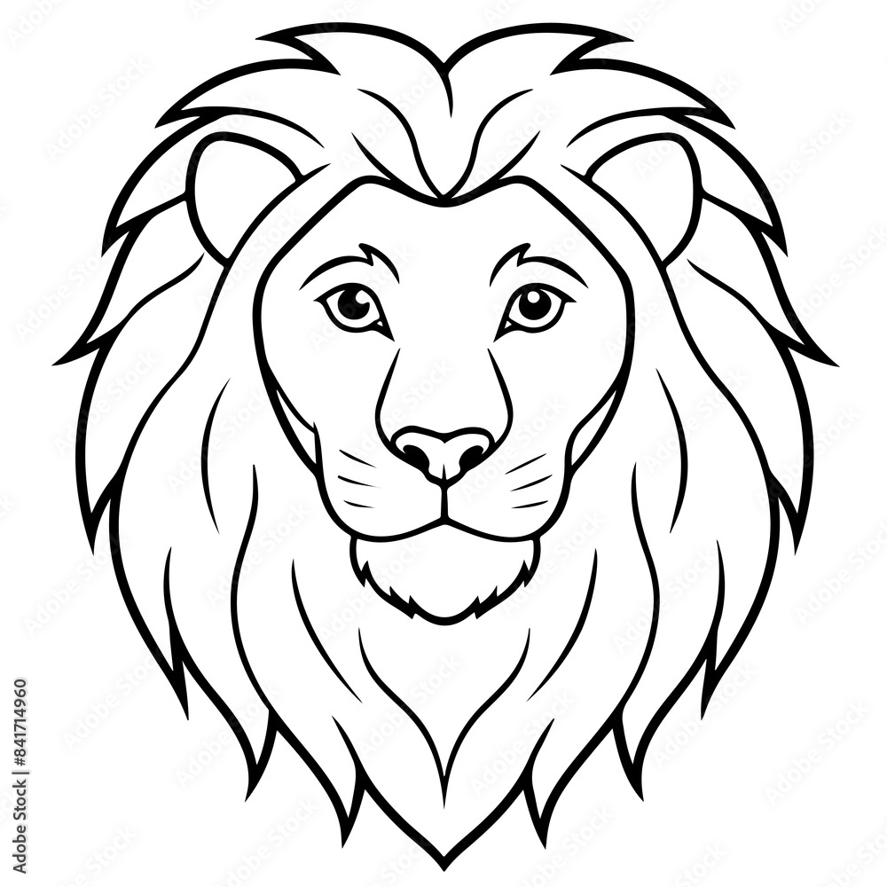 lion cartoon outline line art coloring page illustration, isoalted on ...