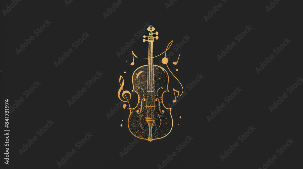 Artistic logo for a music brand incorporating instruments and dynamic ...