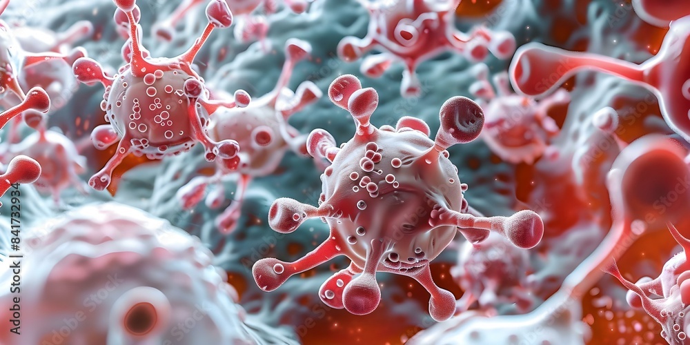 Closeup view of human immune system with lymph nodes spleen and white ...