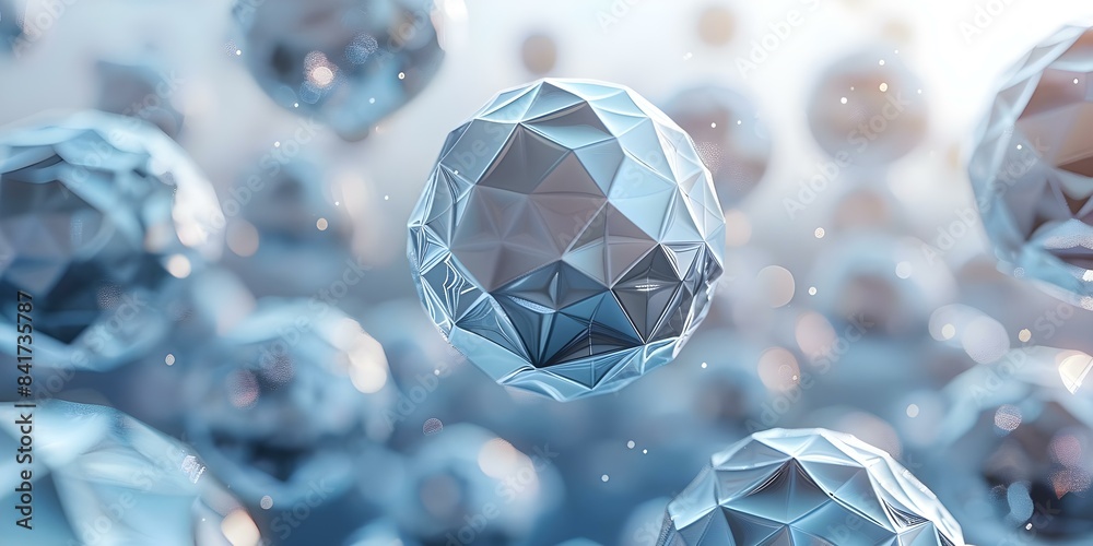 Multiple floating geodesic domes in an abstract setting. Concept ...