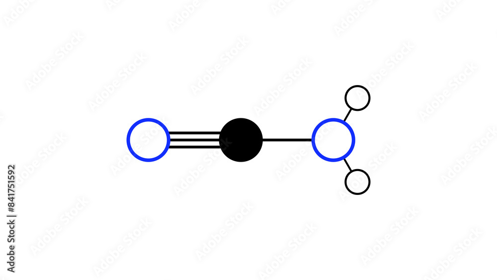 cyanamide molecule, structural chemical formula, ball-and-stick model ...