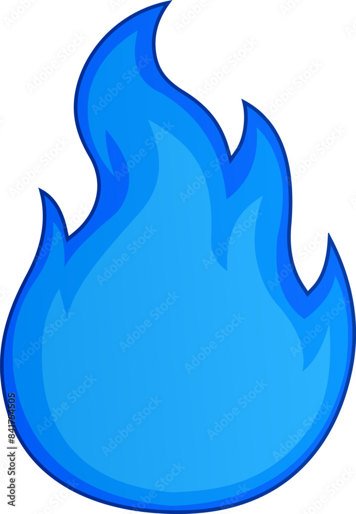 Cartoon Blue Gas Fire Flame. Vector Hand Drawn Illustration Isolated On ...