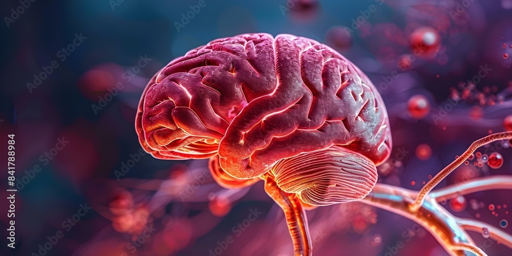 Detailed human brain structure diagram with labeled cortex lobes and ...