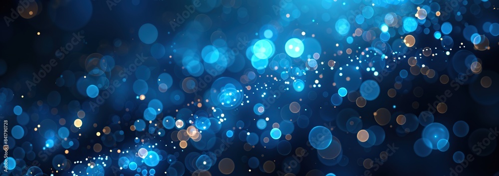 Abstract background with blue lights and bokeh effects, dark background ...