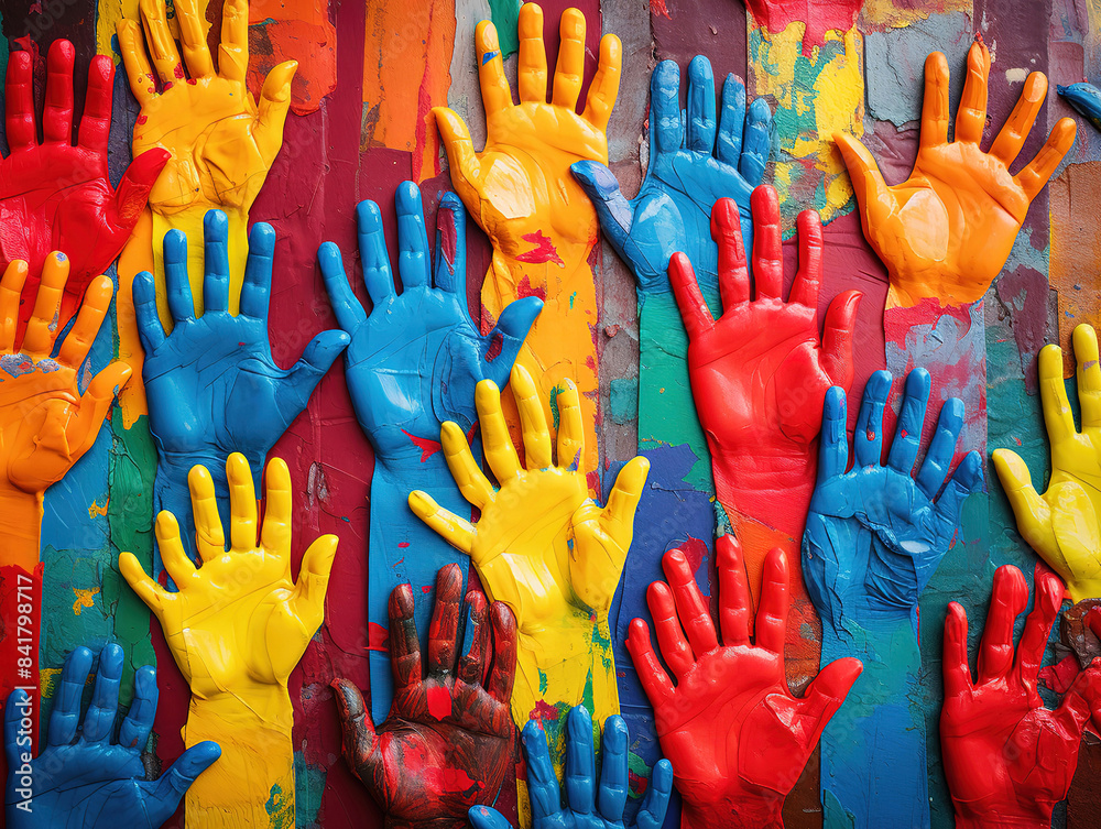 National Unity Day Handprint Illustration Stock Illustration | Adobe Stock