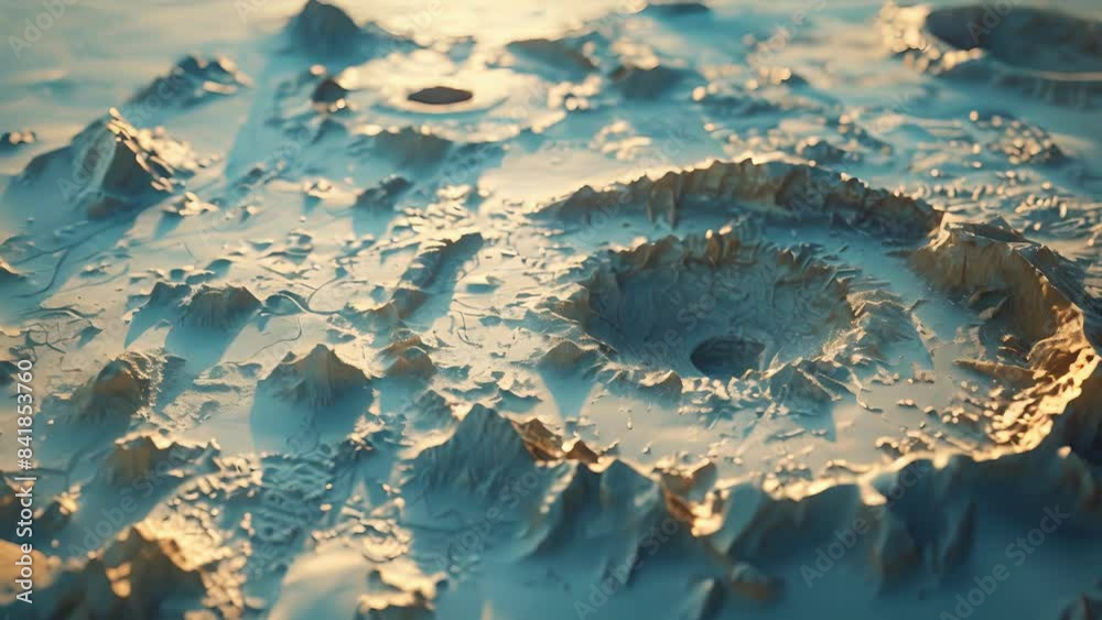 A map of a fictional alien planet created with geospatial data to ...
