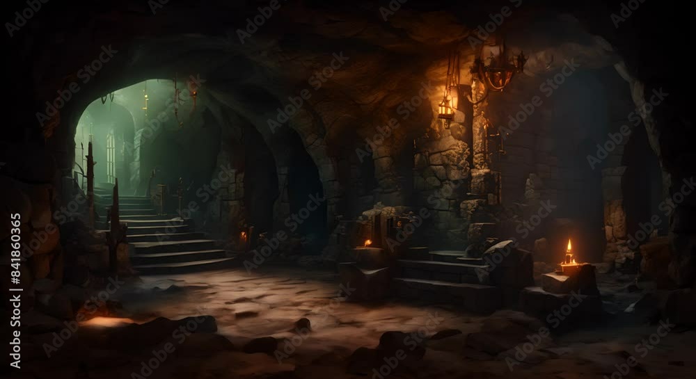 Underground dungeon fantasy adventure tabletop role play game setting ...