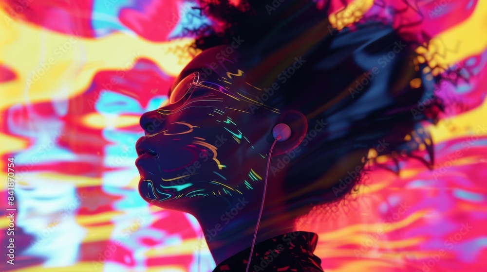 Vibrant Gen Z Digital Art Immersion. An evocative piece from a ...