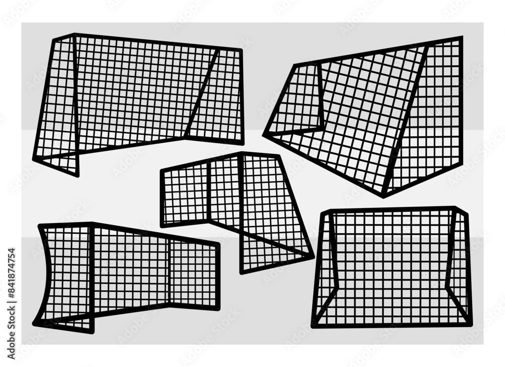 Soccer Goal Post Svg Silhouette Bundle, Net Svg, Soccer Ball Svg ...