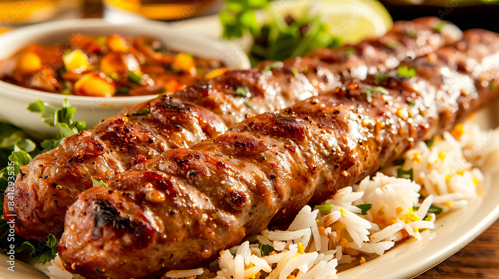 Chelo Kabab is a classic Iranian dish consisting of grilled meat ...