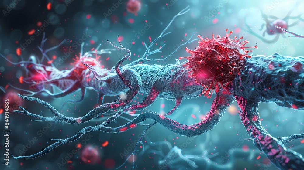 A scientific diagram illustrating the process of angiogenesis, where ...