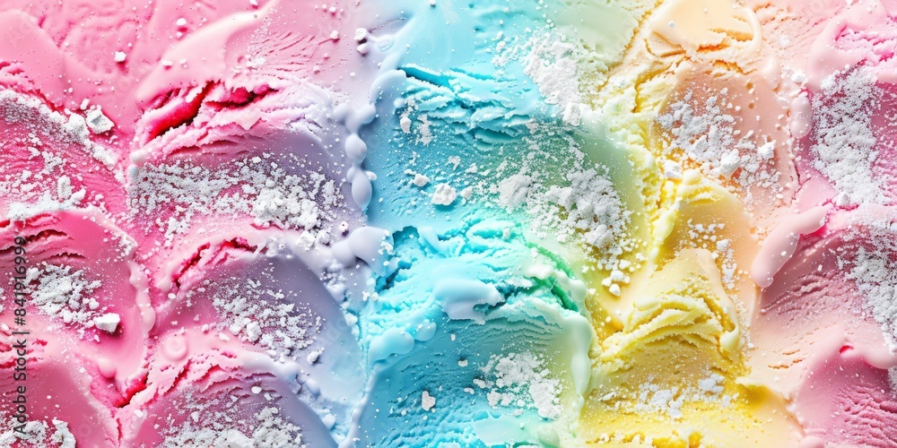 Colorful rainbow ice cream is a whimsical treat with vibrant colors ...