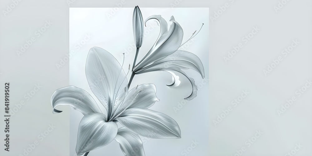 Funeral program template with white background elegant lily and ...