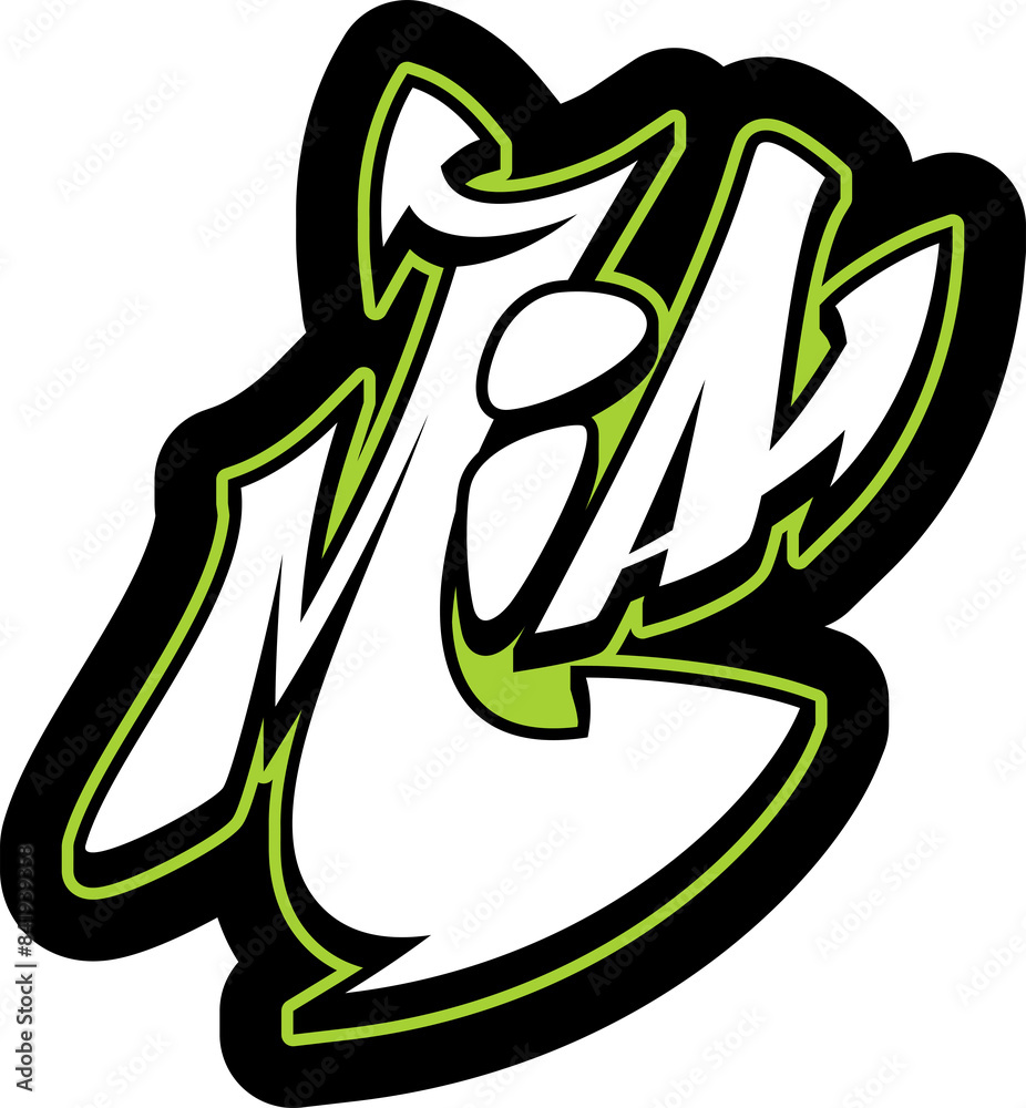 MIA Graffiti Name, street art urban tag style font, clear transparent ...