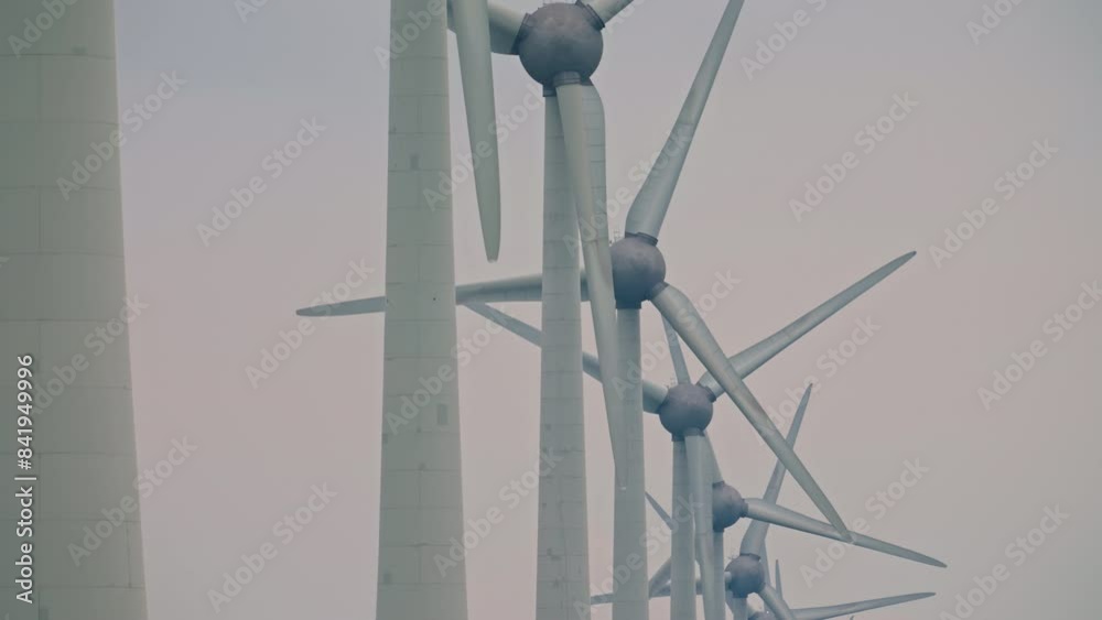 Renewable energy source. Windmill park green energy, windmill offshore ...