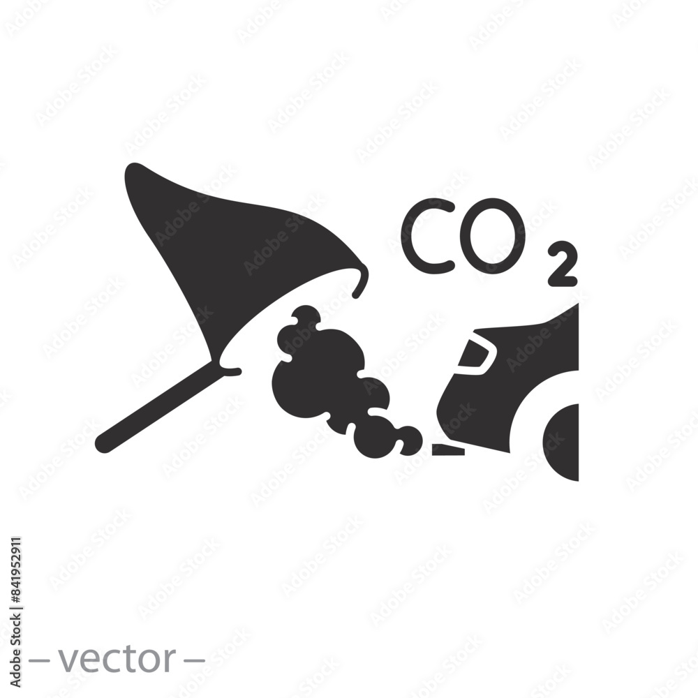 decarbonize smoke icon, capture co2 car emission, exhaust carbon ...