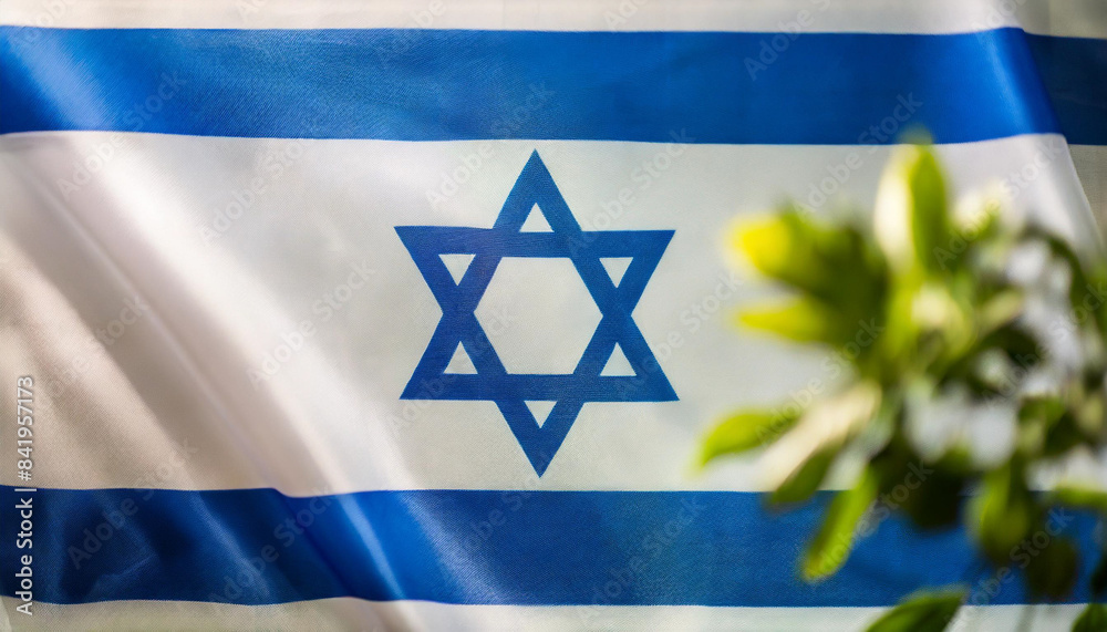 Israeli flag against scenic backdrop. Symbolizes patriotism, identity ...