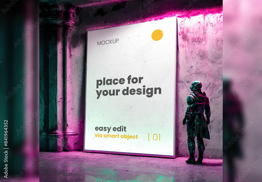 Science Fiction Environment Poster Mockup 11 Generative Ai Stock ...