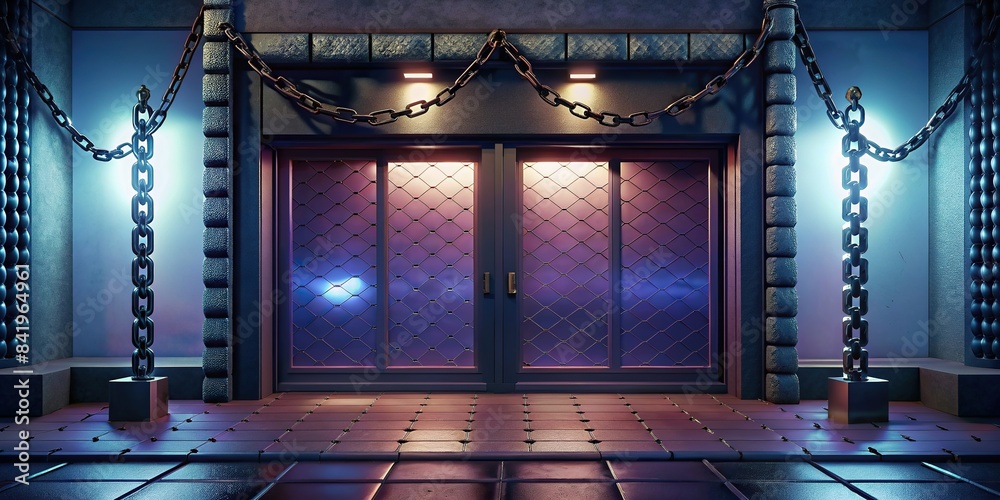 Vans storefront with chain entrance windows displaying brand logo and ...