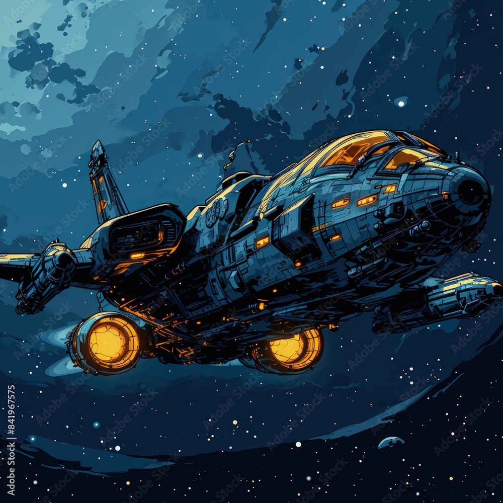 Intergalactic Space Station Hub vector svg flat minimalistic animation ...