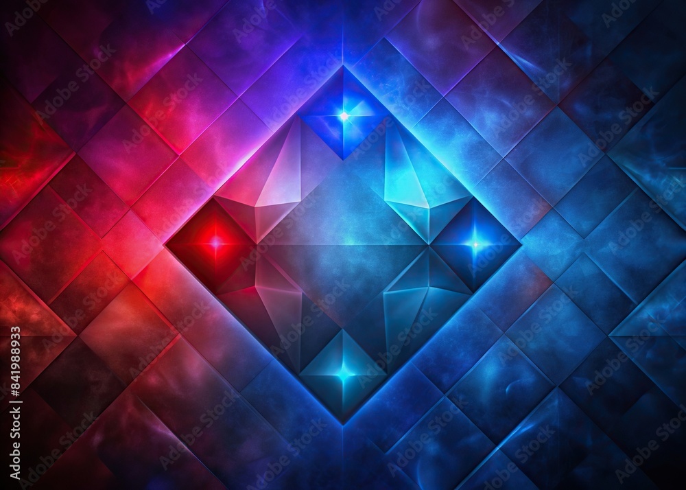Abstract geometric textured vibrant background with blue and red ...