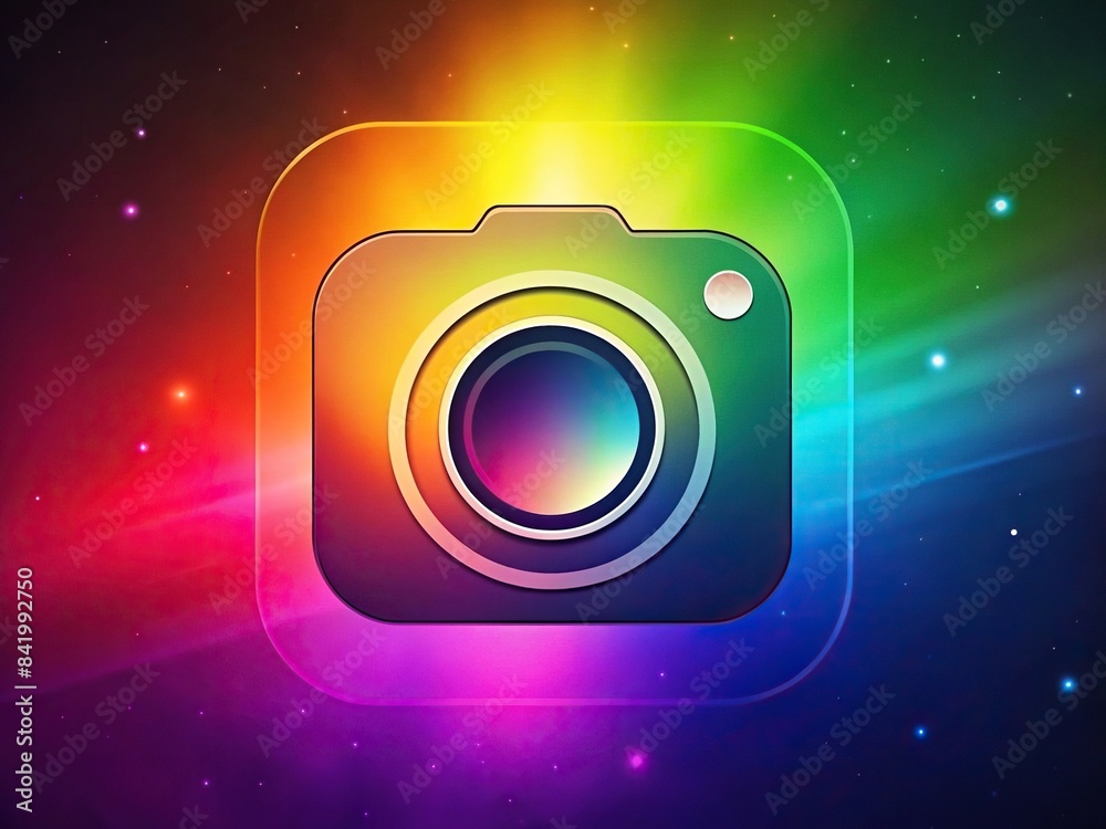 Camera icon with rainbow colors for Instagram logo, social media ...