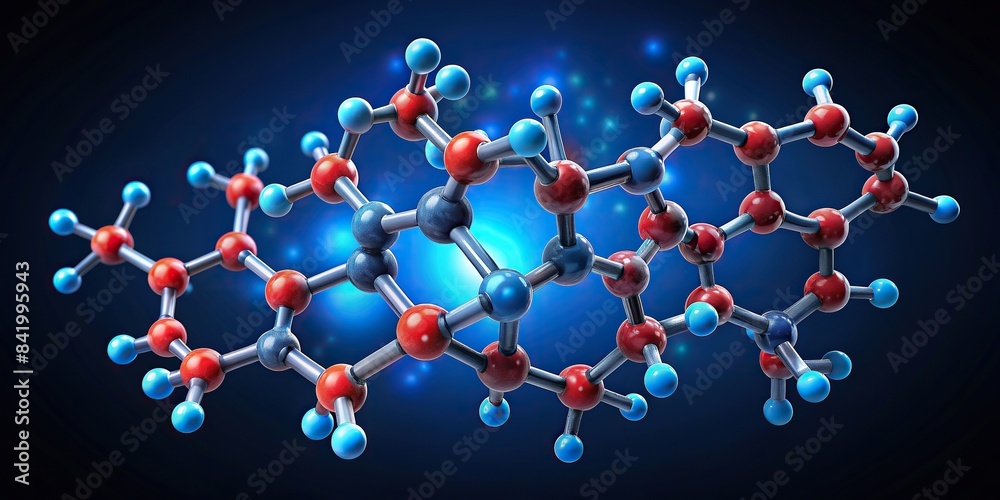Molecule of the human hormone glucagon , glucagon, hormone, molecular ...