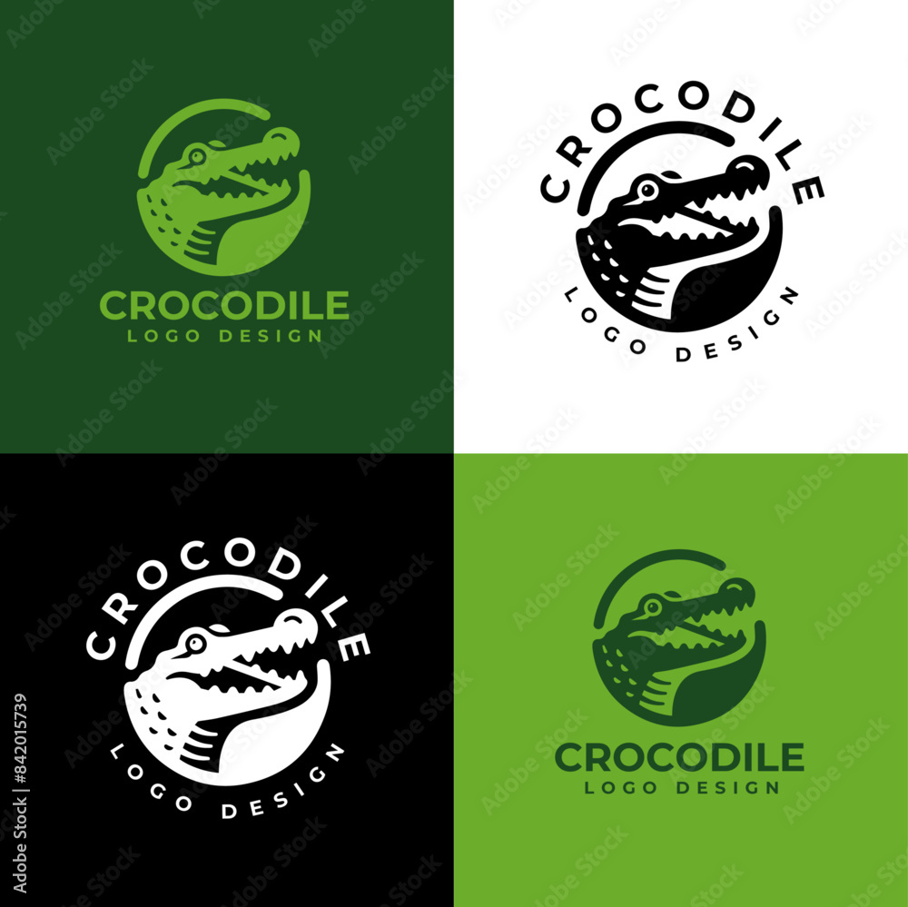Crocodile Logo Vector, Crocodile head logo, Alligator logo Illustration ...